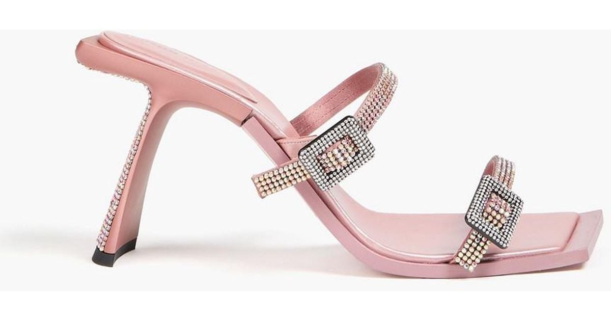 Benedetta Bruzziches Ewa Crystal-Embellished Satin Sandals in Pink ...
