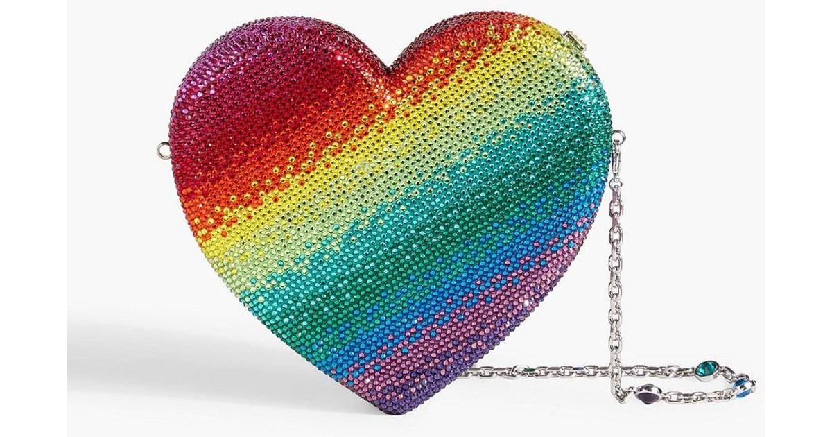 Judith Leiber Crystal-embellished Satin Clutch | Lyst