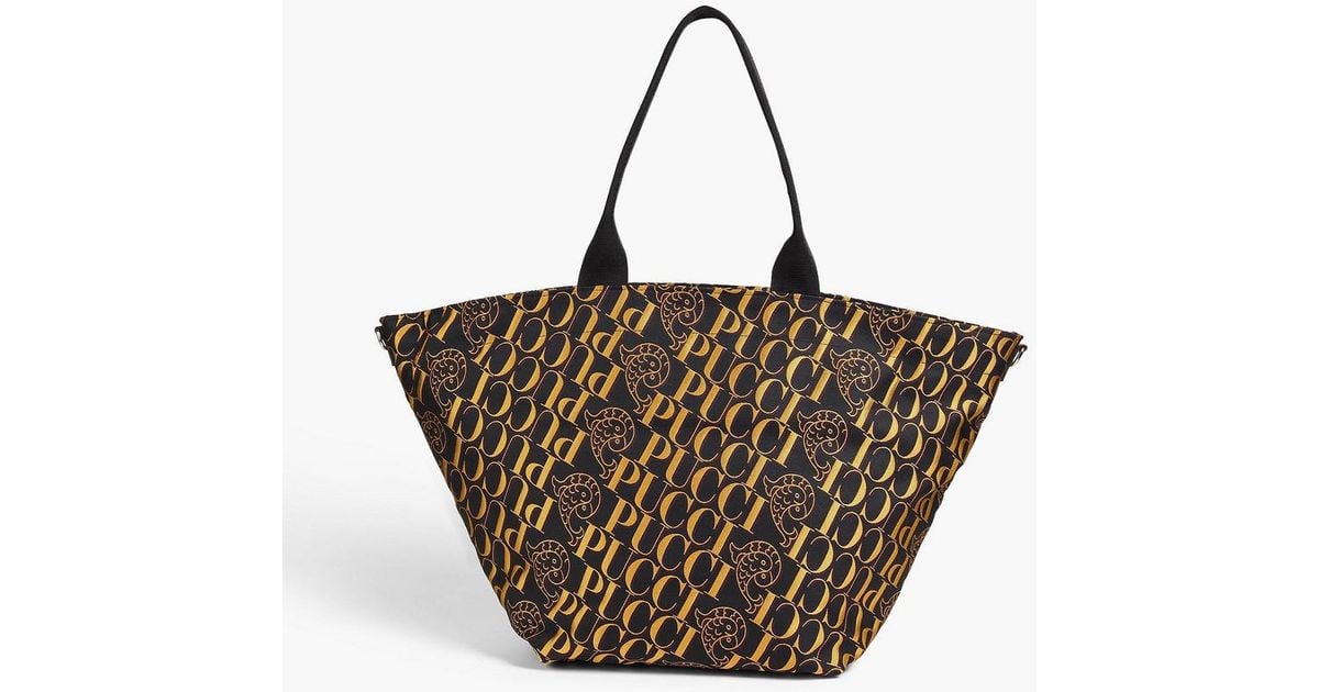 Emilio Pucci Jacquard Tote in Brown | Lyst UK