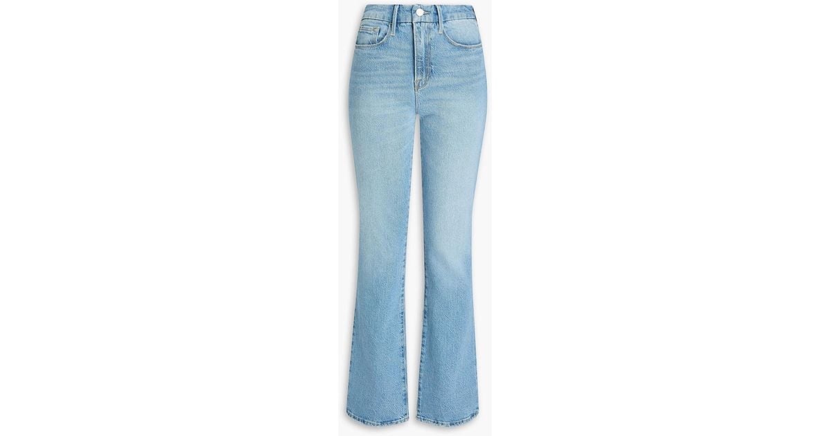 FRAME Le Super High Rise Mini Boot Faded High-Rise Bootcut Jeans in ...