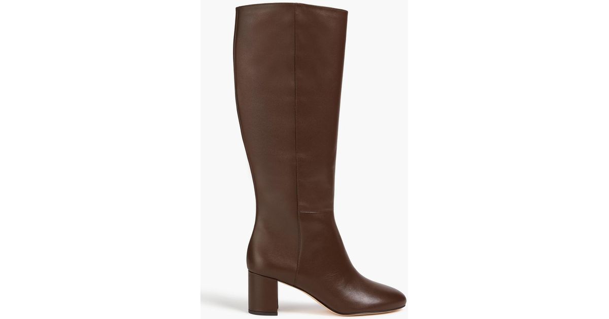 Stuart Weitzman Celina 60 Leather Knee Boots in Brown | Lyst