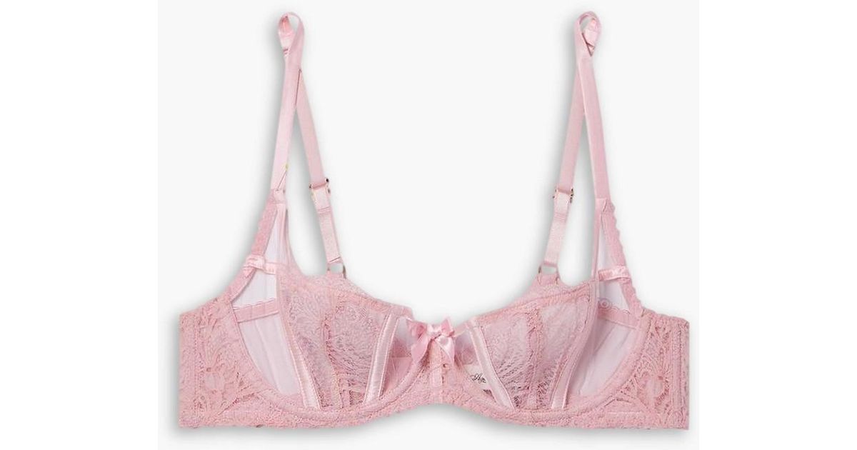 Agent Provocateur Rozlyn Satin-trimmed Tulle And Leavers Lace ...