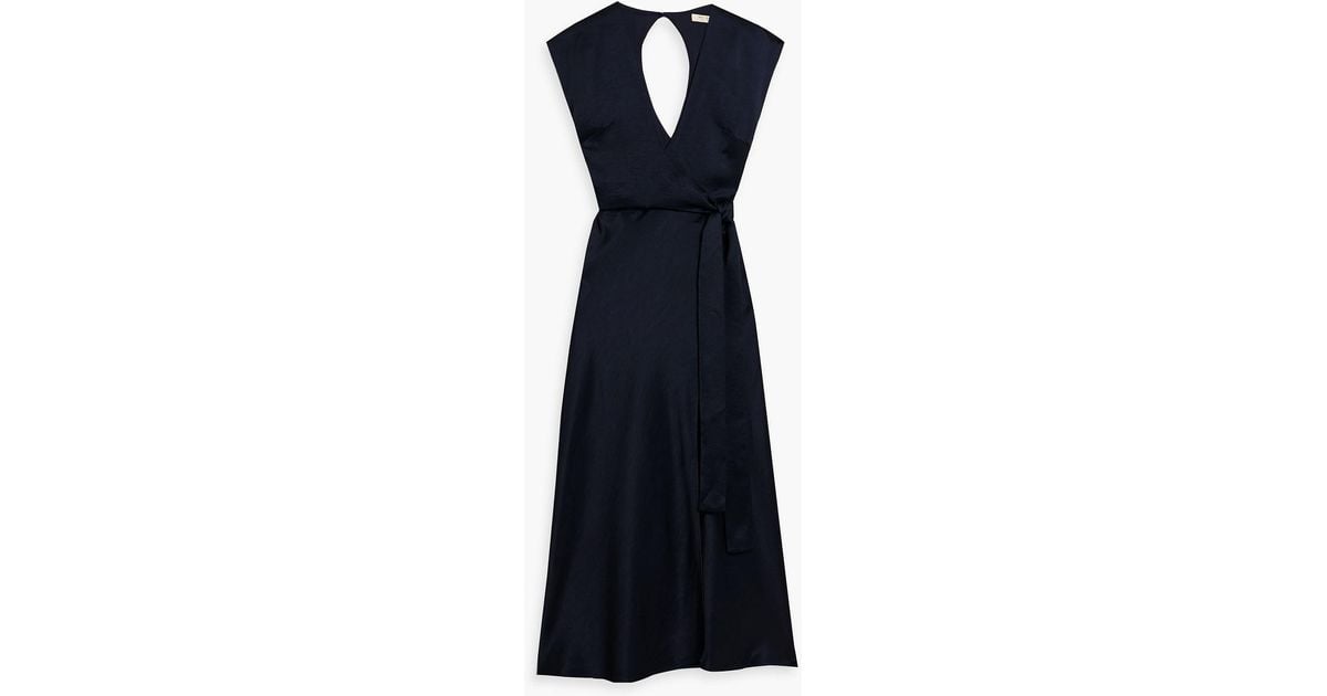 Bec & Bridge The Dreamer Wrap-Effect Satin-Crepe Midi Dress in Blue | Lyst