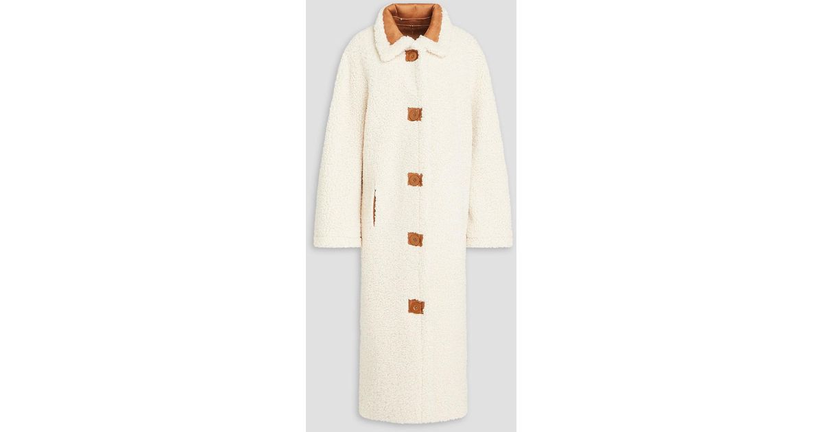 Stand Studio Kenca Reversible Faux Shearling Coat in Natural | Lyst