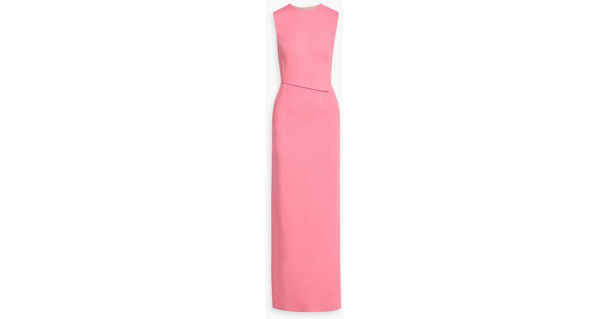 Emilia Wickstead Juulia Asymmetric Crepe Gown in Pink | Lyst