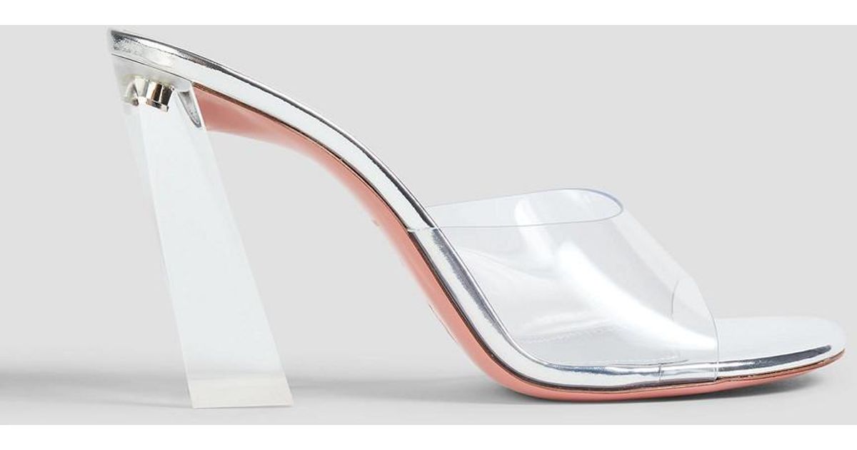 AMINA MUADDI Brigitte Pvc Mules in Metallic | Lyst