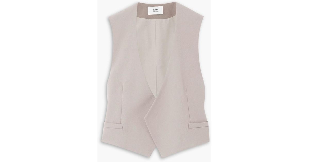 Ami Paris Wool-crepe Vest in White | Lyst