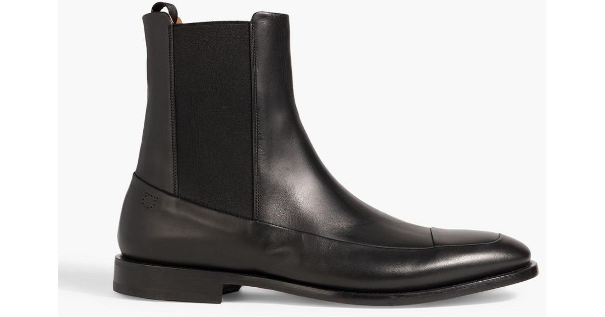 Ferragamo Genesio Leather Chelsea Boots in Black for Men | Lyst