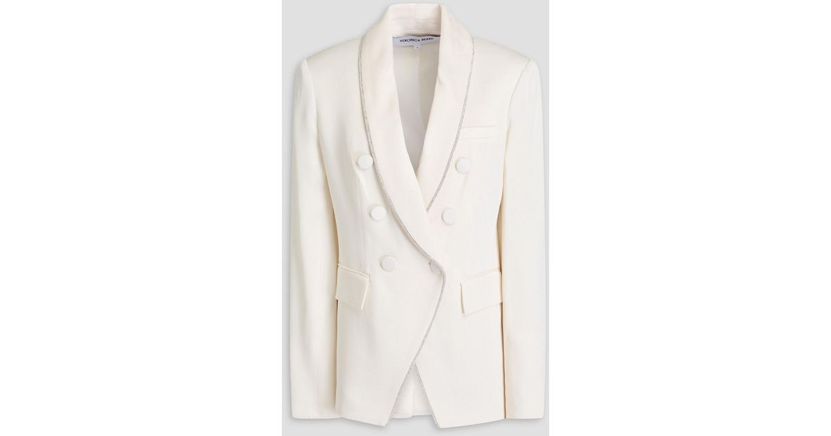 Veronica Beard jagger Dickey Crystal-embellished Satin-crepe Blazer in ...