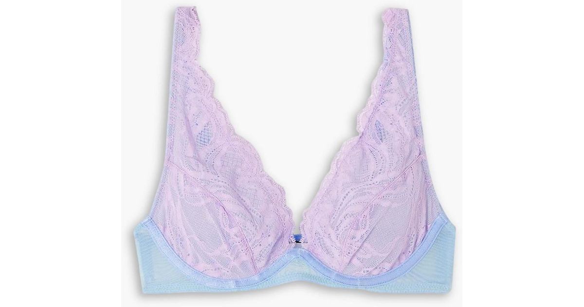 Dora Larsen Aerin Tulle-trimmed Stretch -lace And Tulle Underwired Bra ...