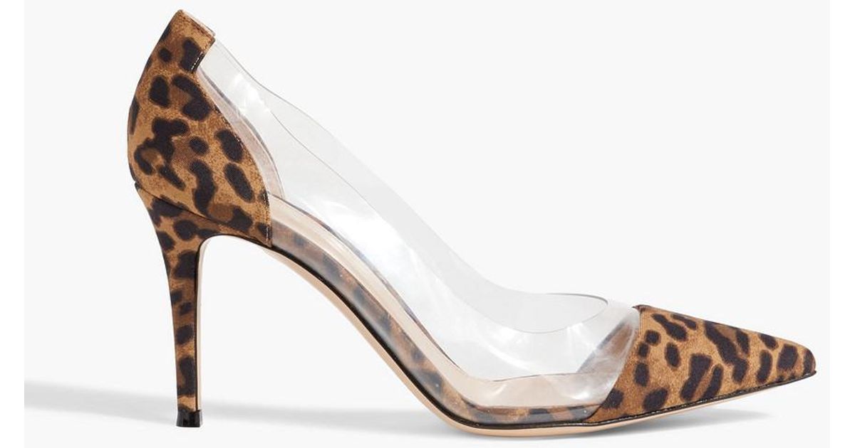 Gianvito Rossi Leopard-print Woven And Pvc Pumps | Lyst