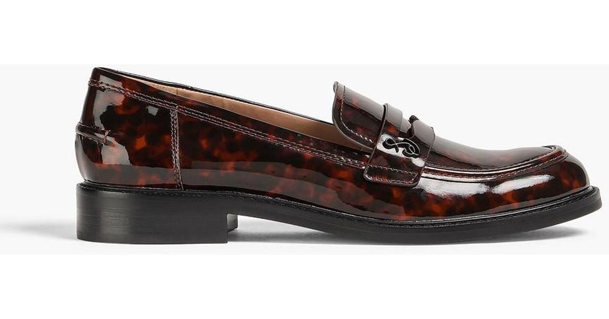 Sam Edelman Colin Tortoiseshell Faux Patent-leather Loafers in Brown | Lyst