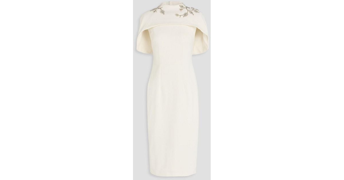 Safiyaa Kalika Crystal-Embellished Crepe Dress in White | Lyst UK