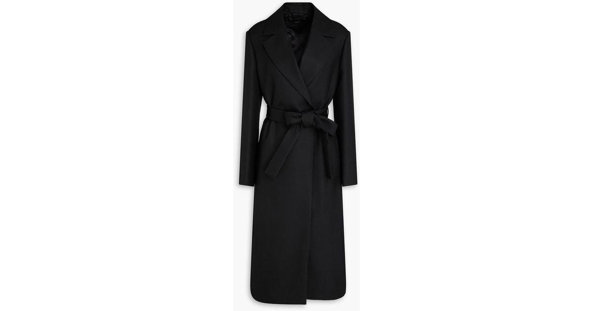 JOSEPH Colbert Wool-Blend Ottoman Coat in Black | Lyst UK