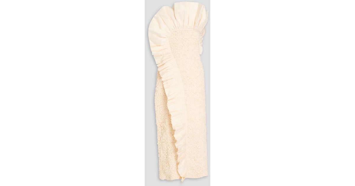 Mara Hoffman Kana Strapless Ruffled Cotton-twill And Popcorn Midi Dress ...