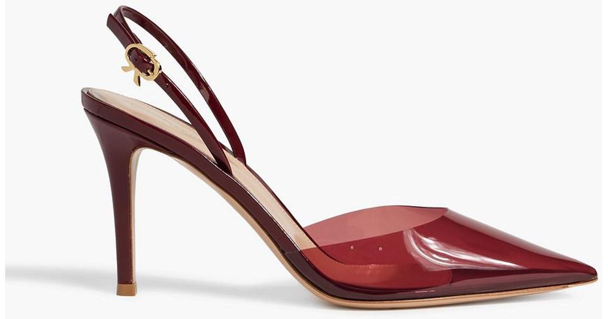 Gianvito Rossi Ribbon D'orsay 85 Patent-leather And Pvc Slingback Pumps ...