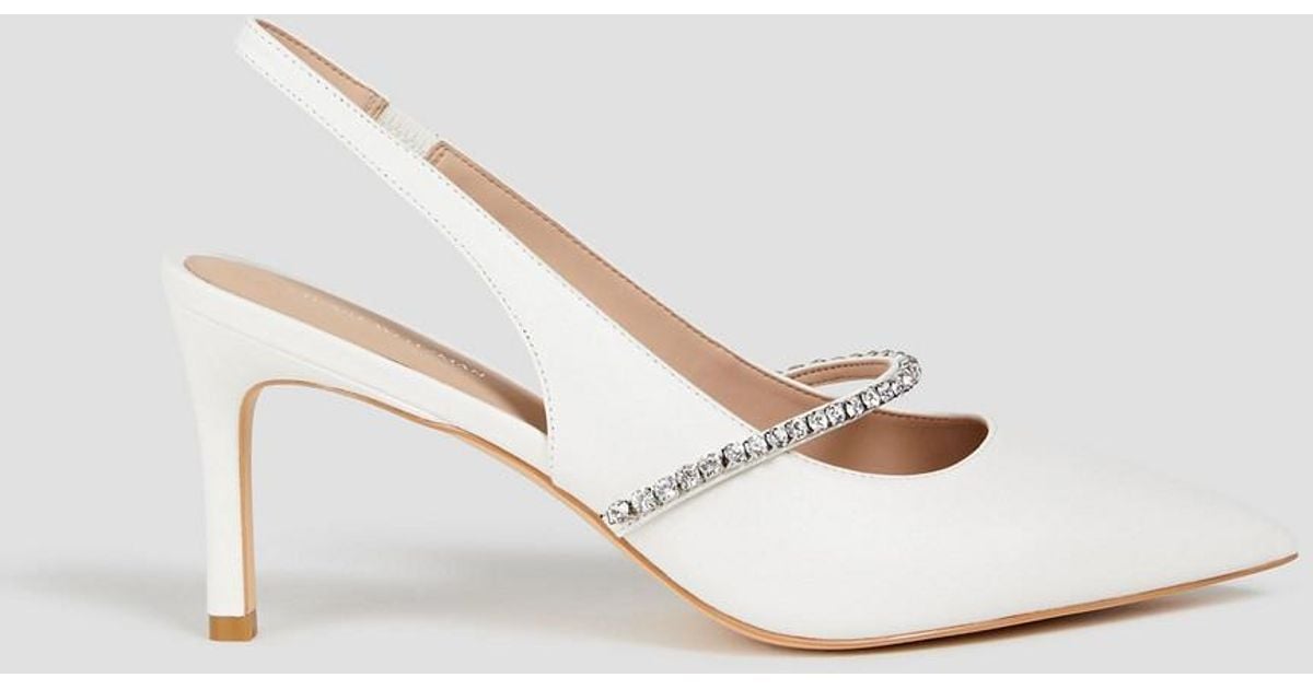 Stuart Weitzman Crystalline 75 Embellished Leather Slingback Pumps in ...