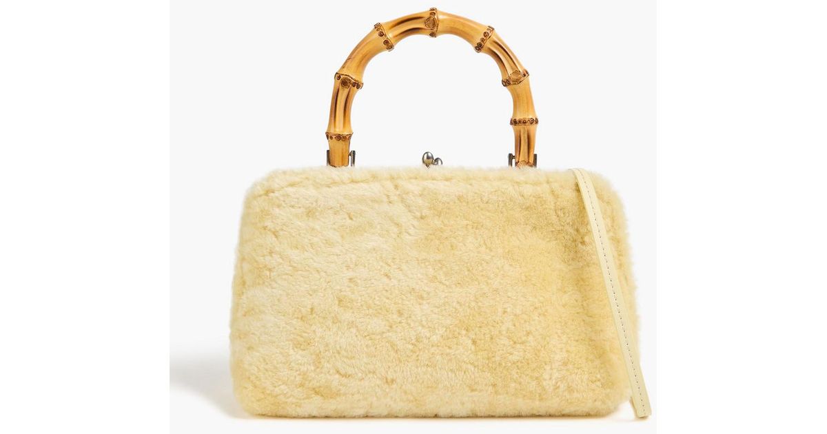 Jil Sander Goji Shearling Tote in Metallic | Lyst UK