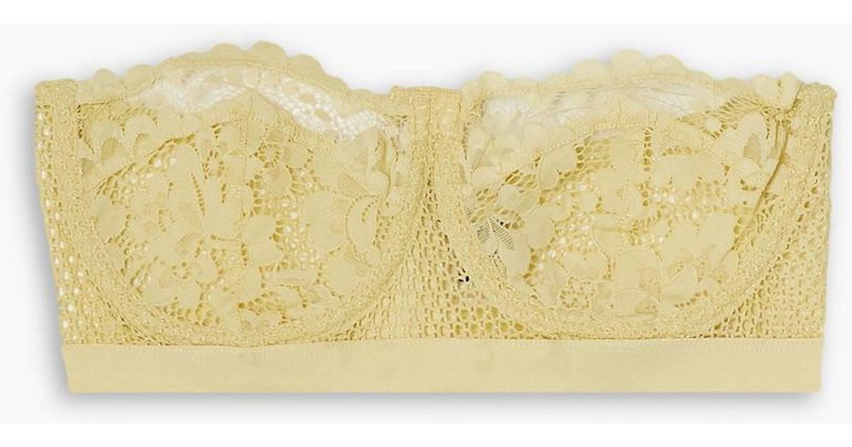 Else Petunia Stretch-mesh And Corded Lace Underwired Strapless ...