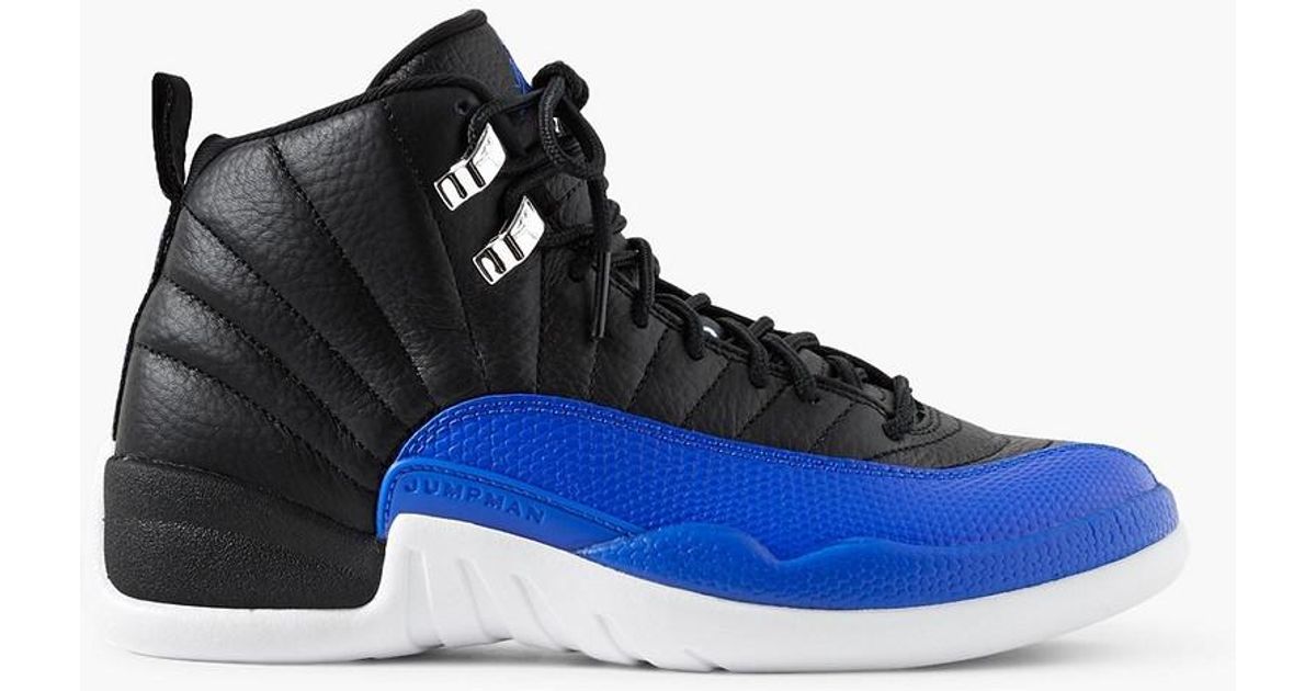 Nike Air 12 Retro Textured-Leather High-Top Sneakers in Blue | Lyst