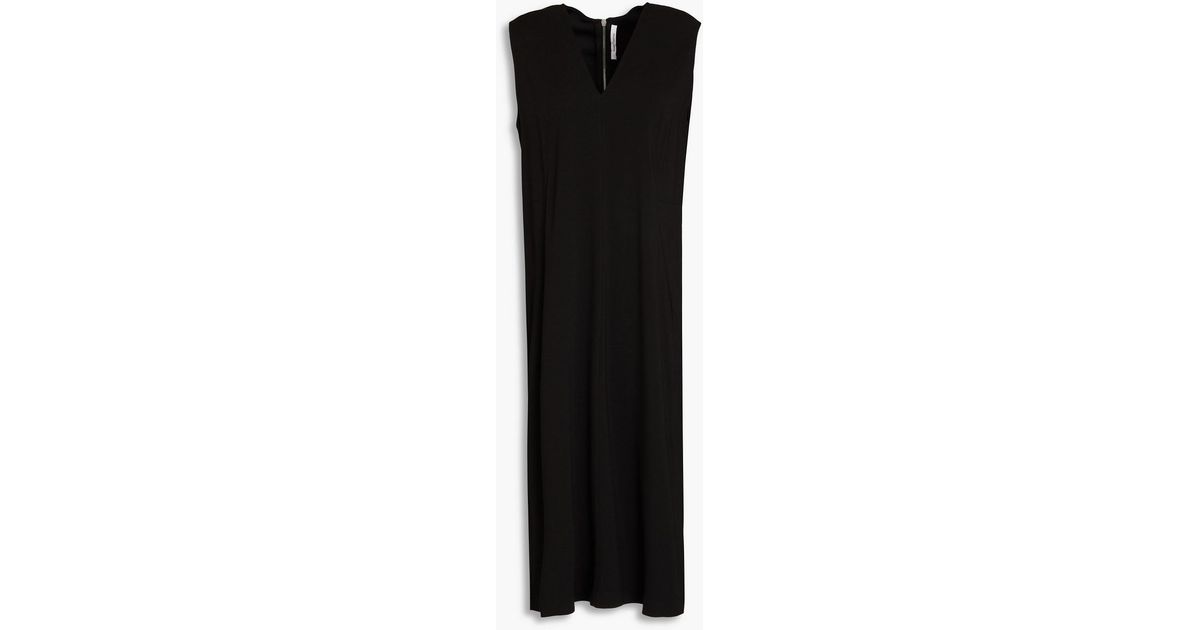 Another Tomorrow Crepe Midi Dress in Black | Lyst