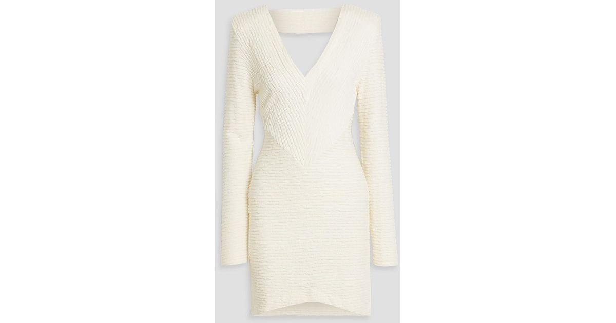 IRO Othilie Ribbed-knit Mini Dress in Natural | Lyst