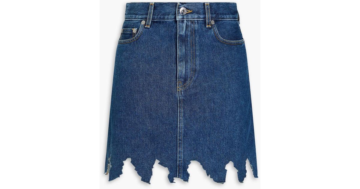 JW Anderson Laser-cut Denim Mini Skirt in Blue | Lyst
