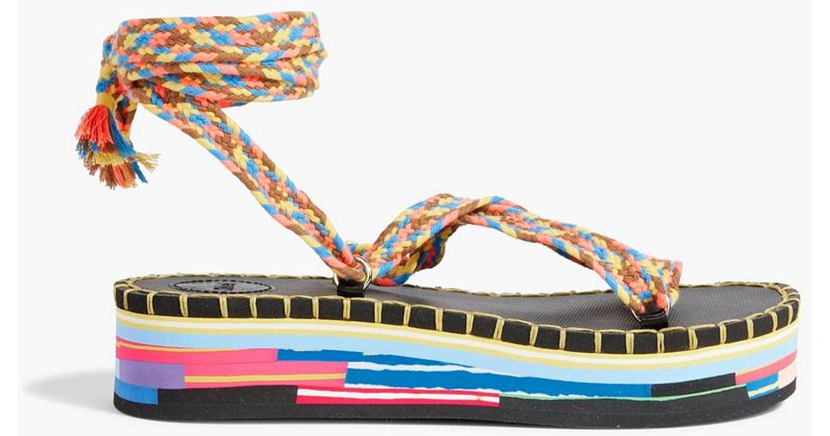Chloé Lou Braided Cord Platform Sandals in White | Lyst