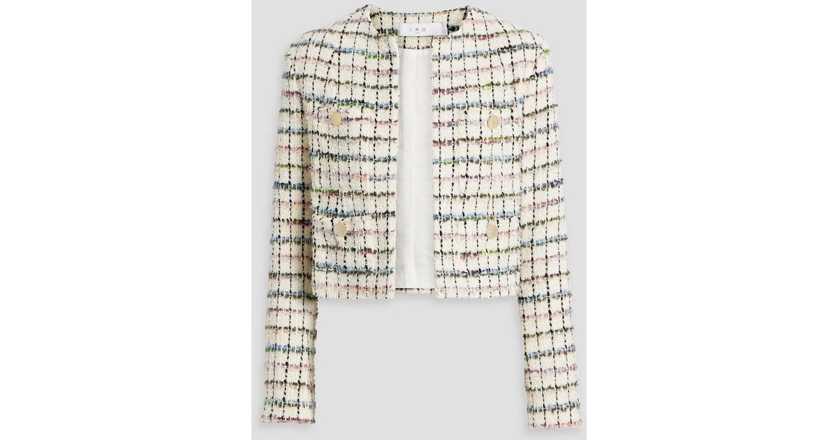 IRO Miora Metallic Bouclé-tweed Jacket in White | Lyst