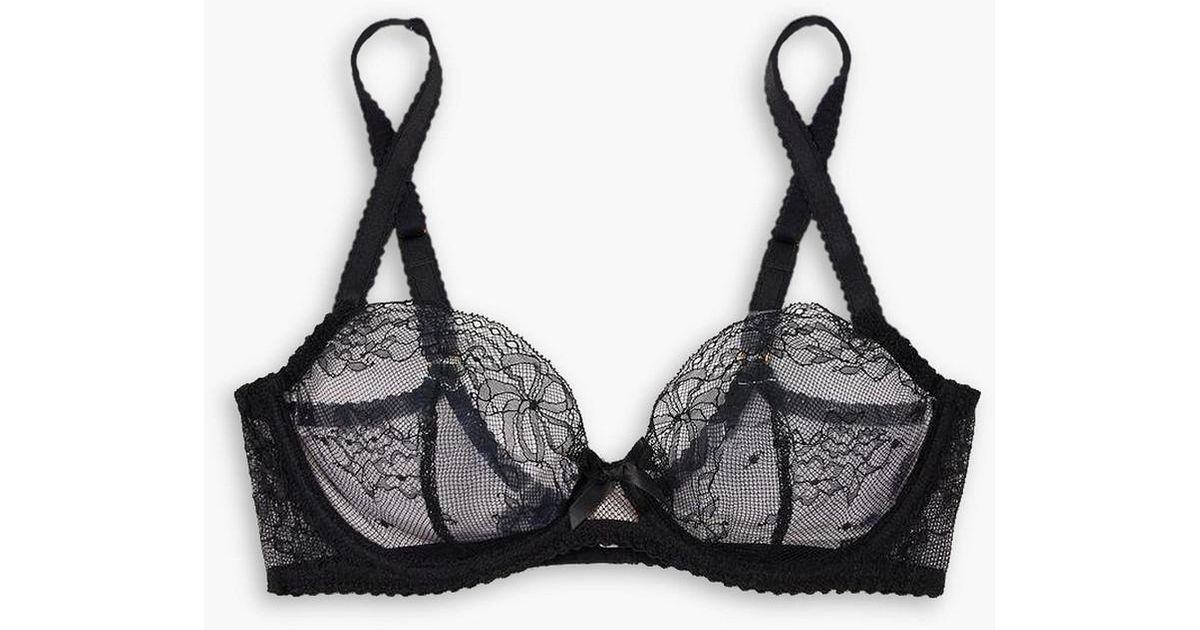 Agent Provocateur Isedora Satin-trimmed Lace Underwired Soft-cup Bra in ...