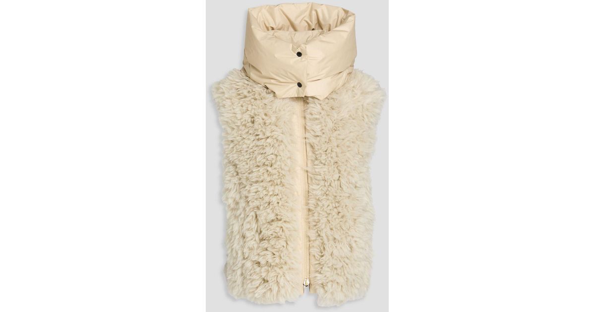 Goldbergh Iffy Shell And Teddy Fleece Down Vest in Natural | Lyst UK