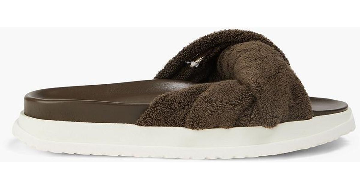 Zimmermann Twisted Terry Slides in Brown | Lyst
