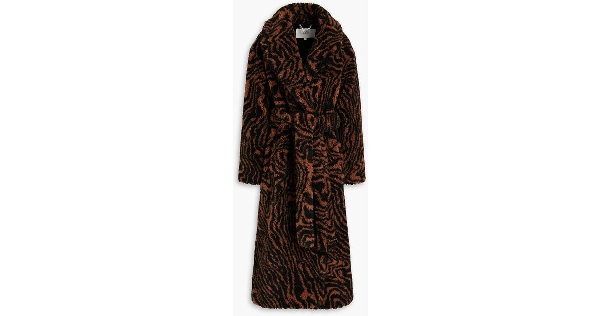 A.L.C. Anderson Zebra-print Teddy Fleece Coat in Brown | Lyst UK