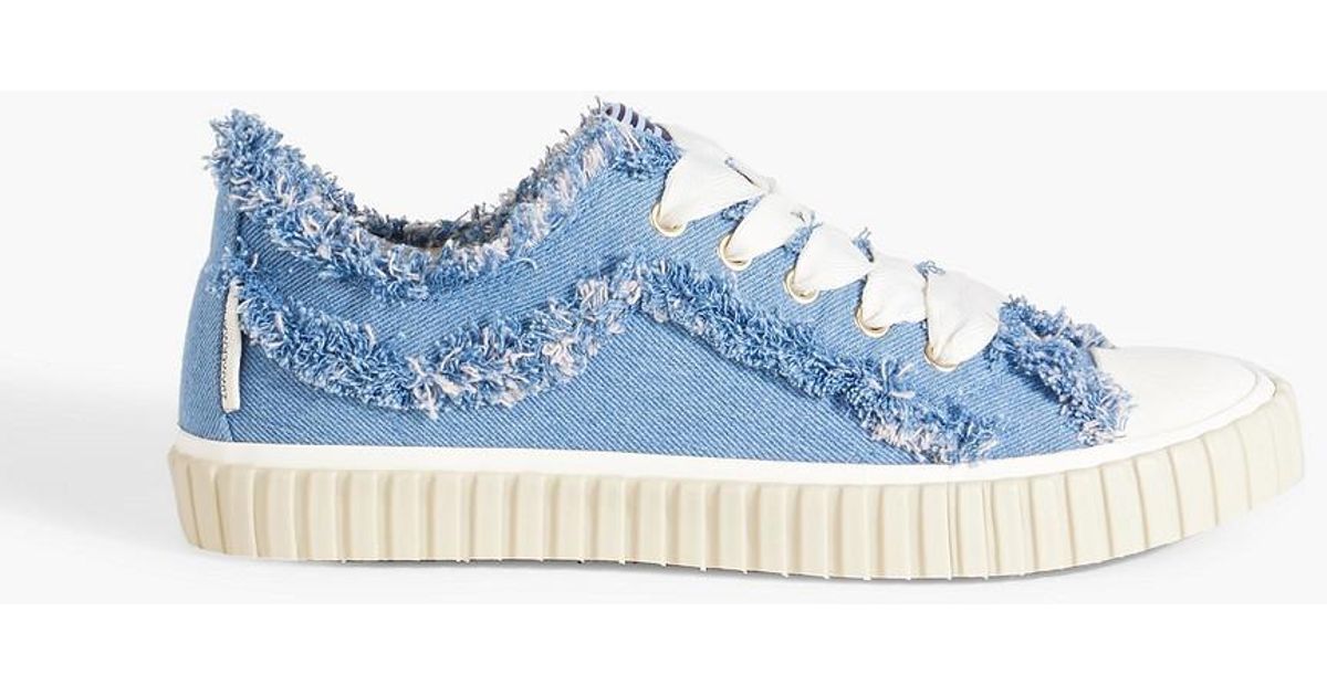 Zimmermann Frayed Denim Sneakers in Blue | Lyst