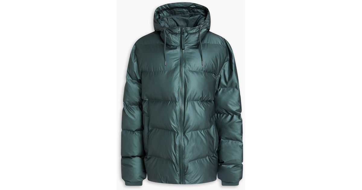 Rains Quilted Shell Down Jacket in Green | Lyst UK