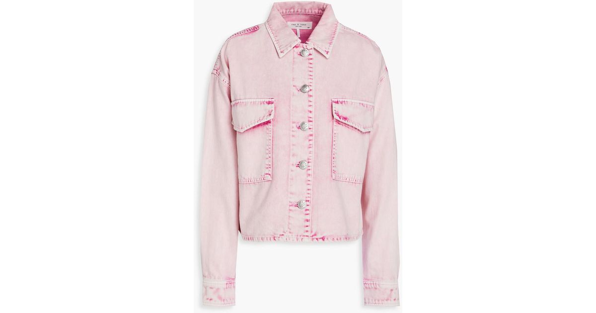 Rag & Bone Jaiden Acid-wash Denim Jacket in Pink | Lyst UK