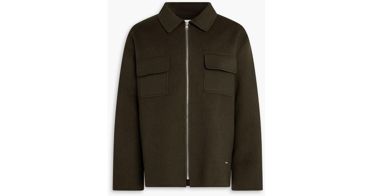Sandro Wool-blend Felt Jacket in Green for Men | Lyst UK