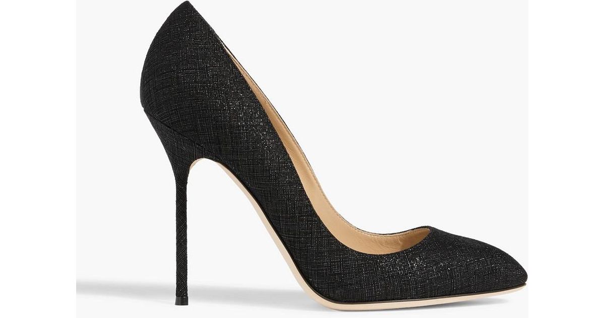 Sergio Rossi Chic 105 Metallic Tweed Pumps in Black | Lyst