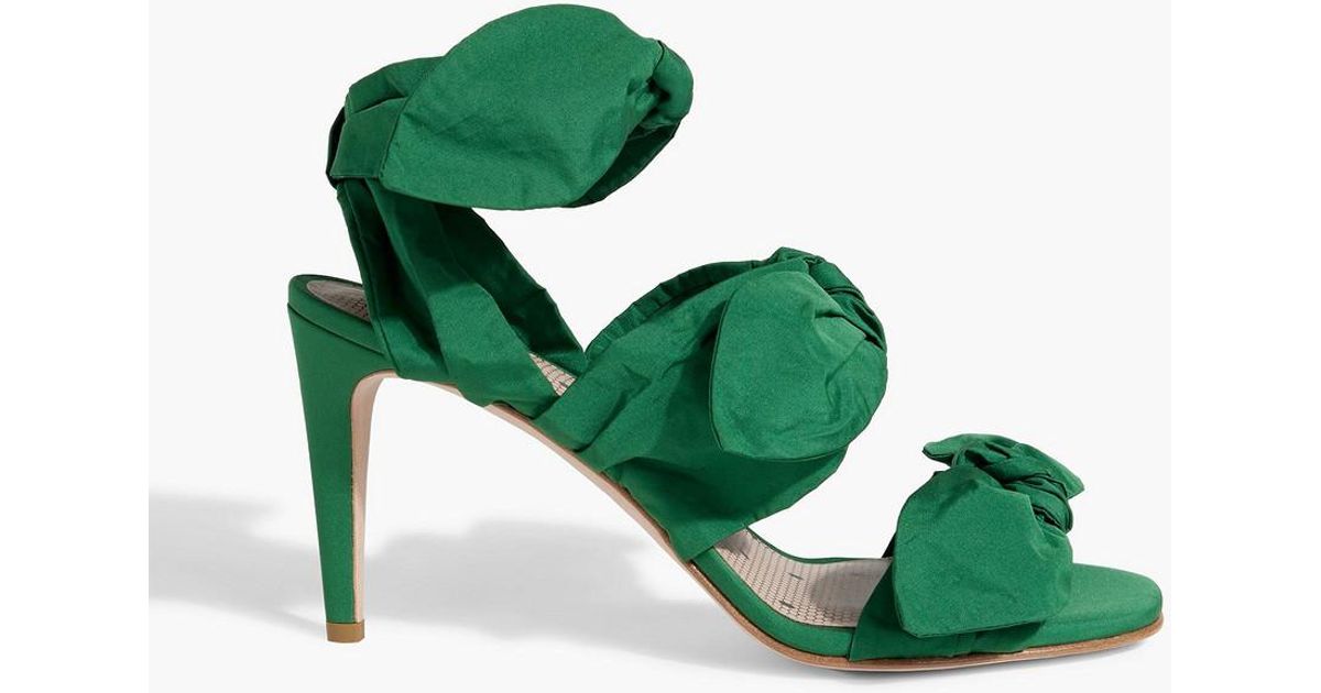 Red(V) Knotted Taffeta Sandals in Green | Lyst