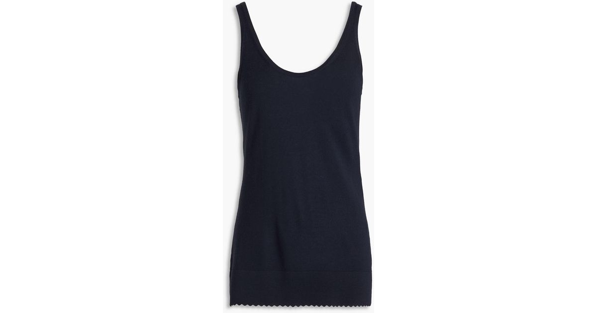 Chloé Scalloped Wool Tank in Blue | Lyst
