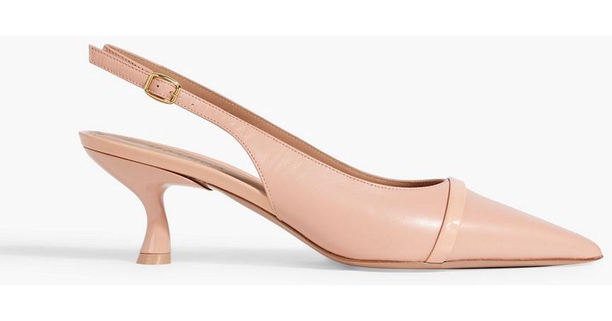Malone Souliers Jama 45 Smooth And Patent-Leather Slingback Pumps in ...