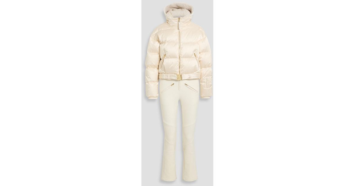 Bogner Aya Stretch Ski Suit And Quilted Down Jacket Set in Natural | Lyst