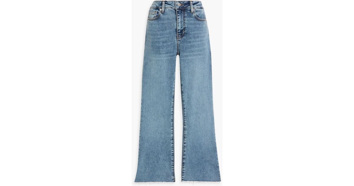 FRAME Le Crop Mini Boot High-Rise Bootcut Jeans in Blue | Lyst