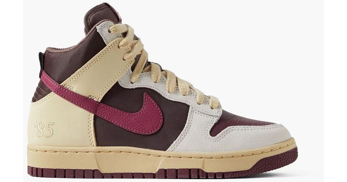 Nike Dunk 1985 Leather, Suede And Shell High-top Sneakers in Red | Lyst