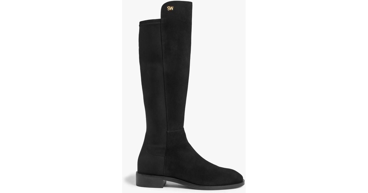 Stuart Weitzman Keelan City Microstretch And Suede Knee Boots in Black ...