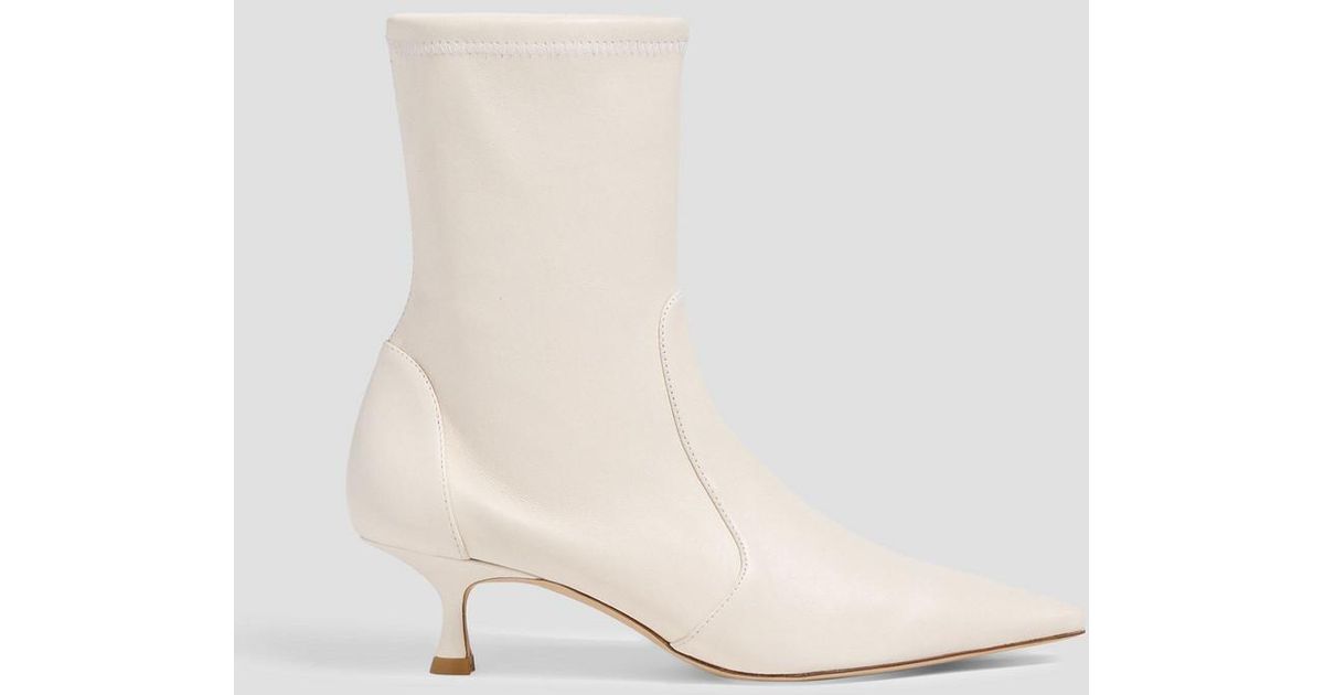Stuart Weitzman Naomi 50 Leather Ankle Boots in White | Lyst