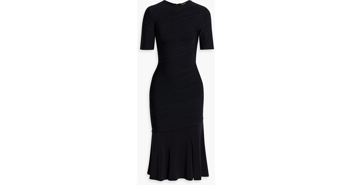 Hervé Léger Fluted Bandage Dress in Black | Lyst UK
