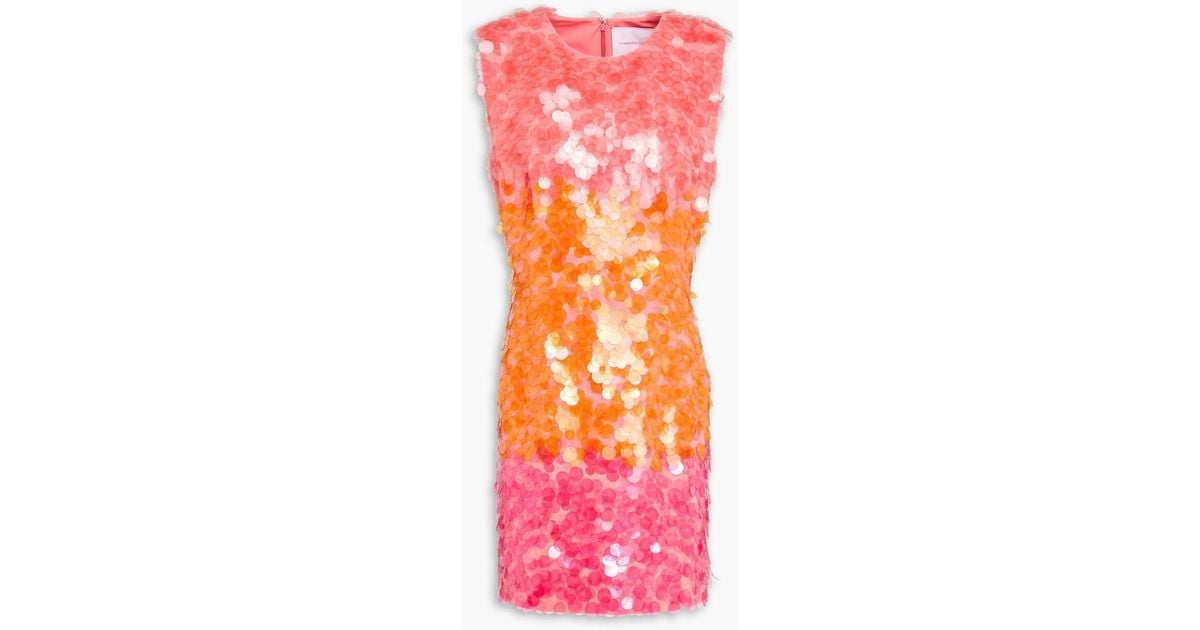Carolina Herrera Sequined Crepe Mini Dress in Pink | Lyst UK
