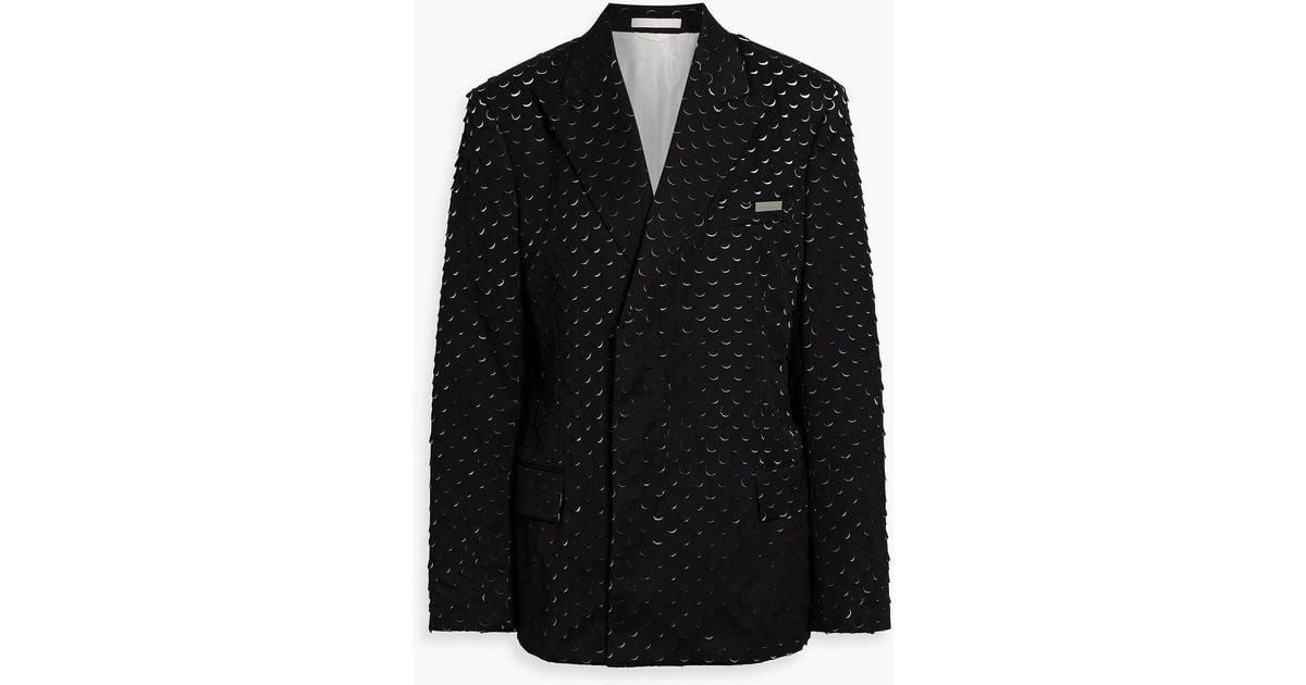 Helmut Lang Laser-Cut Twill Blazer in Black | Lyst
