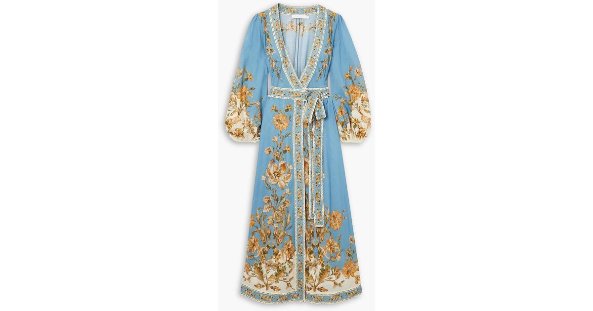 Zimmermann Chintz Belted Floral-print Cotton Midi Dress in Blue | Lyst Zimmermann Chintz Belted Floral-print Cotton Midi Dress in Blue | Lyst
